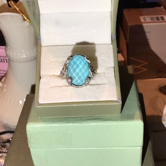 Judith Ripka | Jewelry | Judith Ripka Turquoise Doublet Diamonique Ring ...